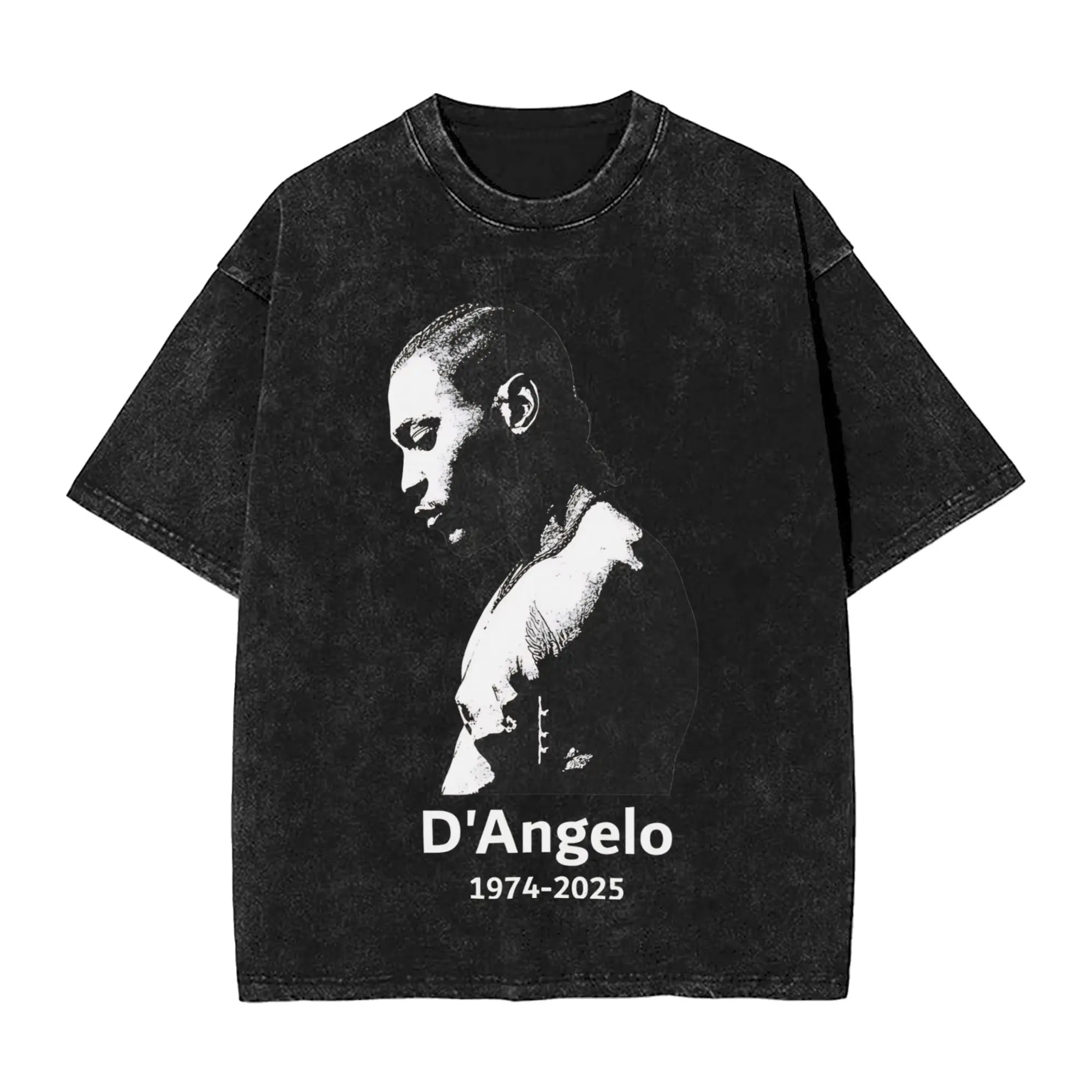 RIP D'angelo 1974-2025 Washed T Shirt Streetwear Hip Hop Vintage T-Shi ...